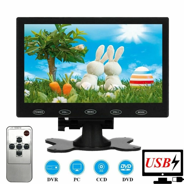 USB POWERED 7& inch LCD Monitor HDMI/AV/VGA Display Screen for PC CCTV ...