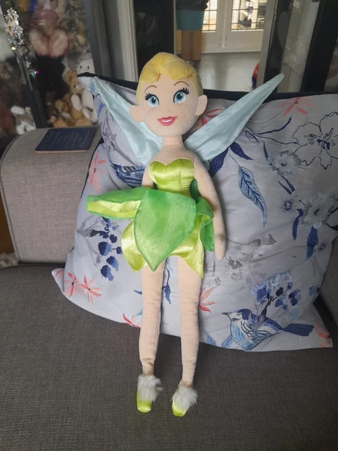 DISNEY STORE TINKERBELL Peter Pan Fairy Plush Doll 19” Stuffed Toy ...