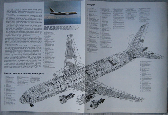 AIRPLANE ISSUE 69 Boeing 767 Cutaway drawing & Poster, British ...
