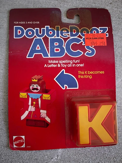 MATTEL DOUBLE DOOZ ABC's Transforming Blocks Letter K King New Vintage ...