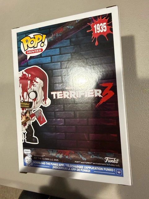 FUNKO POP MOVIES Terrifier 3 ART THE CLOWN BLOODY AXE 1935 HOT TOPIC ...
