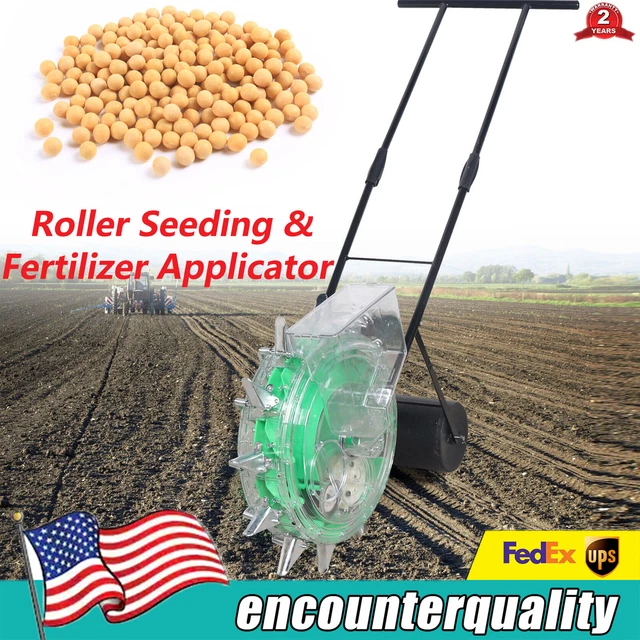 HAND-PUSH ROLLER SEEDER Peanut Corn Fertilizer Applicator Manual Seed ...