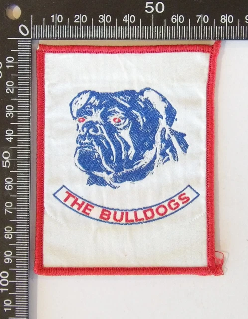 VINTAGE 80S FOOTSCRAY FOOTBALL CLUB BULLDOGS VFL PATCH WOVEN CLOTH ...