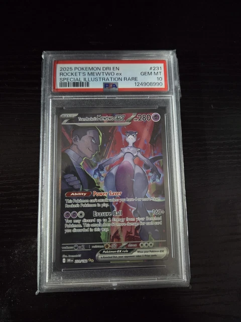 POKÉMON TCG DESTINED Rivals Team Rocket's Mewtwo EX Full Art 213/182 ...