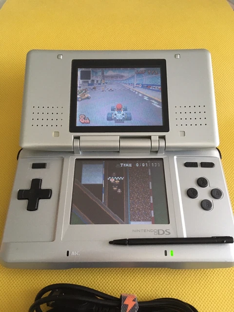 NINTENDO DS PHAT Original Silver Console NTR-001 Working & USB Charger ...