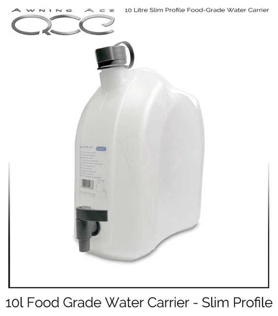 10L FOOD-GRADE SLIM Profile Jerrycan Water Carrier with Tap - Campervan ...