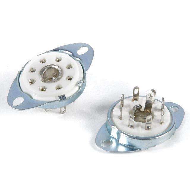 2PCS 8PIN OCTAL Ceramic Loctal Tube Socket 5B254 1LA6 B8G Base Chassis ...