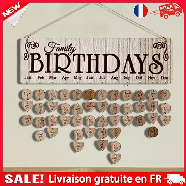TABLEAU D'ANNIVERSAIRE FAMILIAL DIY avec étiquettes, calendrier d ...