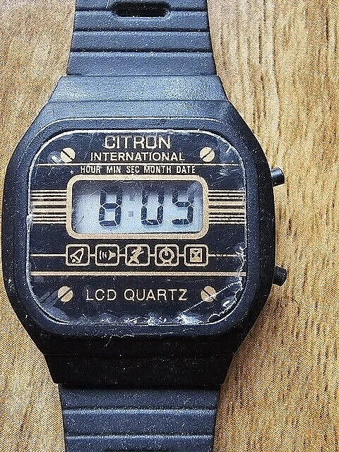 VINTAGE CITRON LCD Quartz Ladies Rubber Strap Watch - Working £11.96 ...