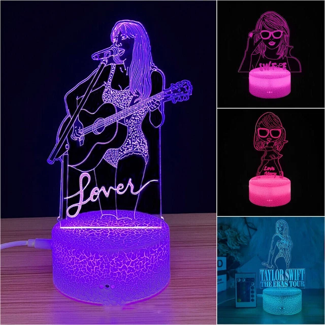 TAYLOR SWIFT 3D Illusion LED Night Light 7 Colours Changing Desk Lamp ...