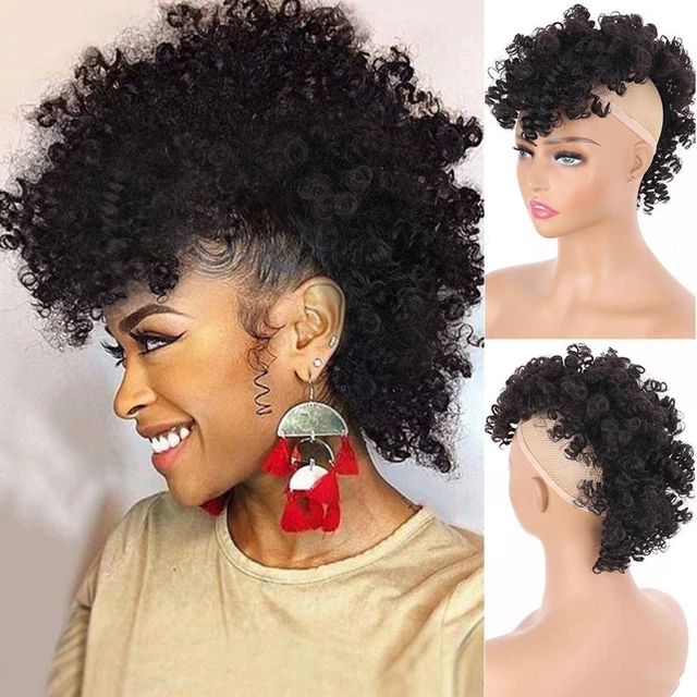 HIGH PUFF AFRO Mohawk Ponytails Synthetic Hair Bun Fauxhawks Pony Tail ...