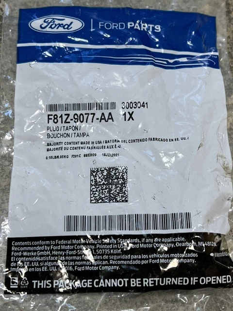 NEW FORD HIGH Pressure Oil Pump Reservoir Fill Plug F81Z-9077-AA $4.00 ...