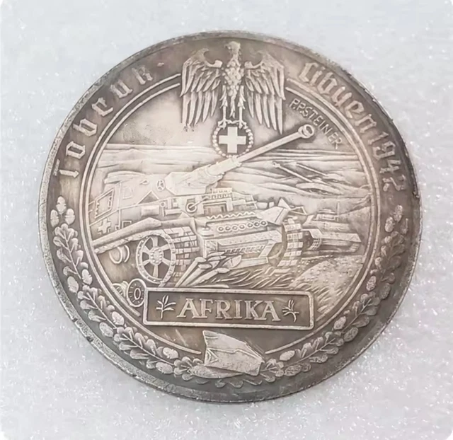 WW2 GERMAN TIGER Tank Afrika Korps Coin DAK Medal Collectable World War ...