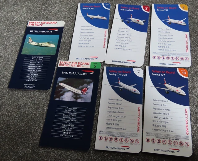 7 X BRITISH Airways Airbus A380/350 Boeing 737/777/787 ATR Airline ...