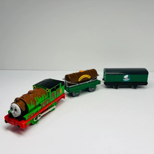THOMAS & FRIENDS TrackMaster Chocolate Percy Train & Mr Jolly's Factory ...