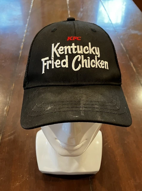 KFC HAT CAP Kentucky Fried Chicken Spell Out Logo Black Mesh Strapback ...