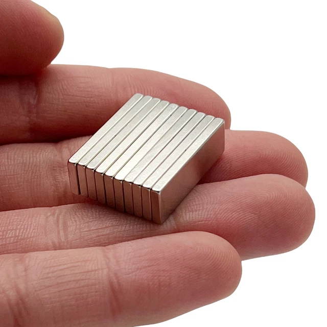 STRONG MAGNETS 25X8X2 mm N52 GRADE neodymium block small thin rectangle ...