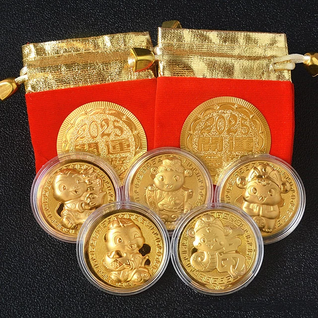 2025 YEAR OF The Snake Lucky Gold Coin Commemorative Coins Chinese ...