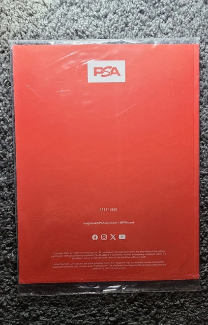 PSA POKEMON MAGAZINE Volume No. 1 Charizard SERIALIZED #0975/1000 April ...