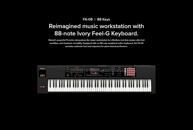 ROLAND FA-08 PIANO Keyboard with Yamaha HPH-MT8 Headphones Included £ ...