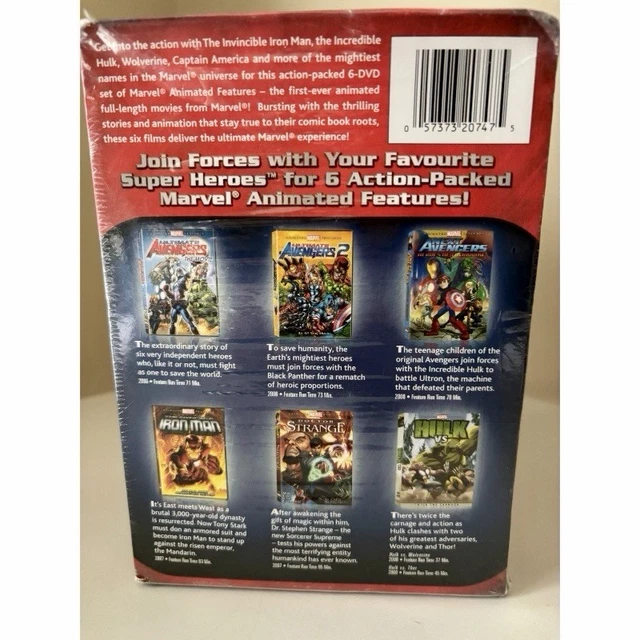 MARVEL ANIMATION 6-FILM DVD Box Set - Avengers, Iron Man, Hulk, Doctor ...