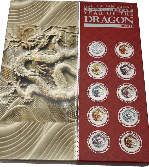 2012 AUSTRALIA LUNAR Series II Year of the Dragon Ten Coin Set $1,507. ...
