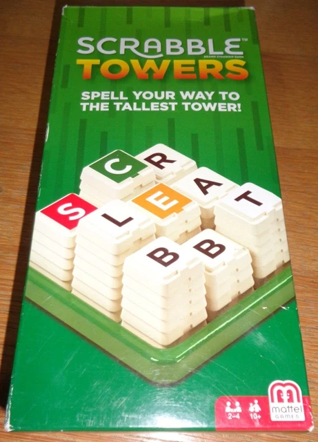 MATTEL SCRABBLE TOWERS Spell Your Way Tower Towers Contenu Scellé Neuf ...