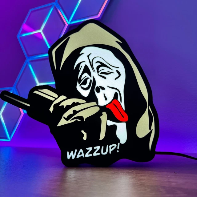 SCREAM WAZZUP LOGO LED Lightbox | Mains Powered | 3D Printed PLA ...