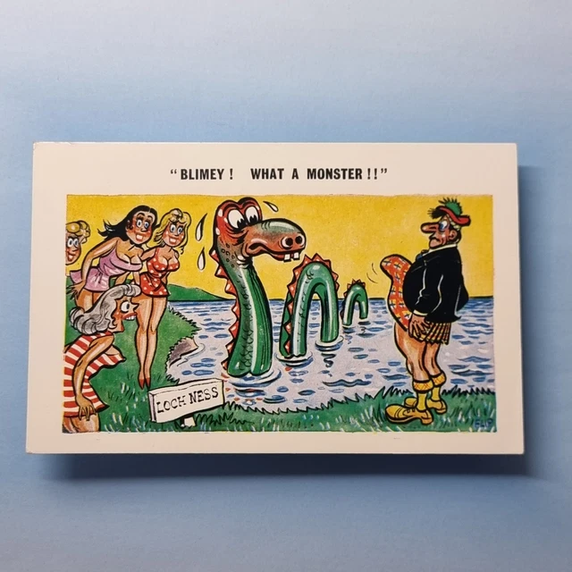 SAUCY COMIC POSTCARD Scot Kilt Loch Ness Monster C1970 D. Constance $13 ...