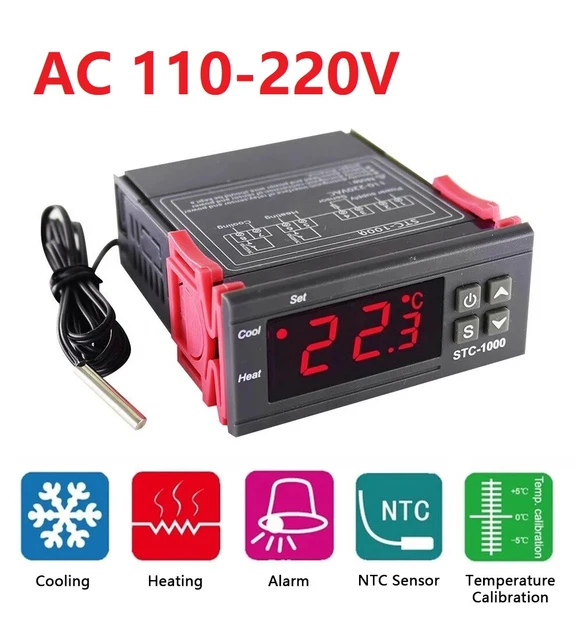 MINI DIGITAL LED Thermostat Temperature Controller with Sensor Probe ...