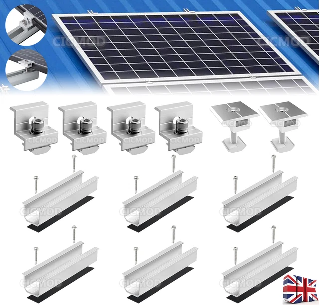 SOLAR PANEL BRACKETS Kit Mounting Shed Roof Ground Mount For 1-5pcs ...