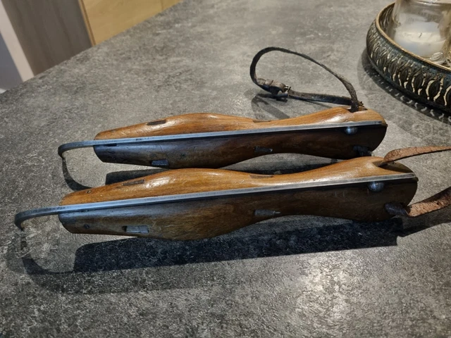 RARE ANTIQUE MILITARY WW1 (crows foot) Speed or Fen ice skates by James ...