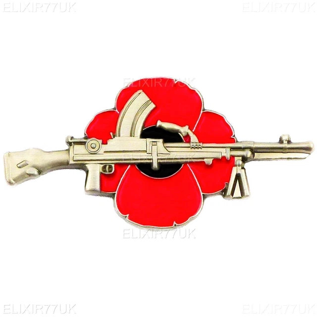 NEW BREN LIGHT Machine Gun Lapel Pin Enamel Poppy Badge Rifle Brooches ...