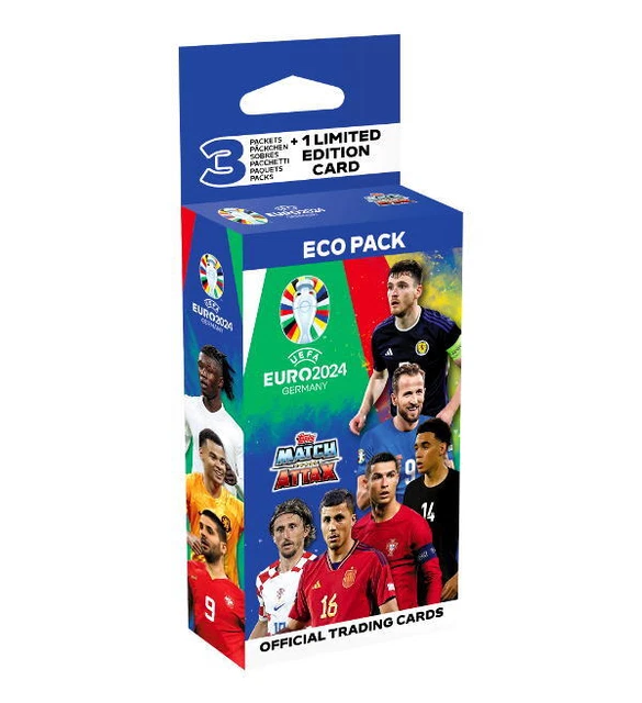 TOPPS EURO 2024 Match Attax Trading Cards ECO-Pack - 24 carte calcio ...
