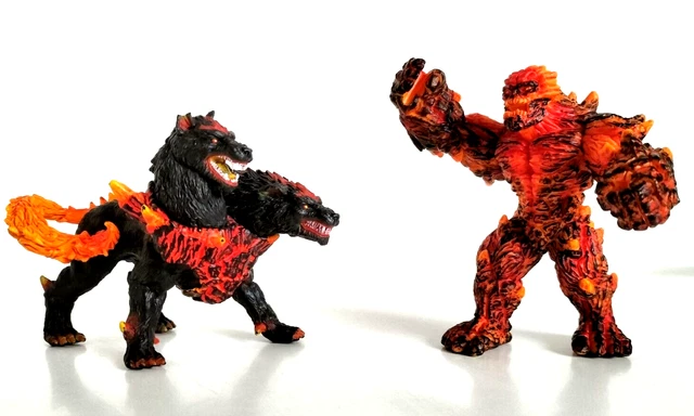 SCHLEICH LAVA GOLEM Vs Hellhound Figure Set Eldrador Fantasy World ...