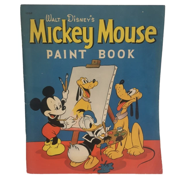 WALT DISNEY'S MICKEY Mouse Paint Book 1069 Whitman Publishing 1942 $84. ...