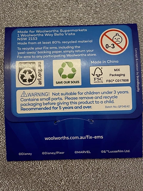 FIX-EMS HAKUNA MATATA DISNEY Marvel Woolworths Pixar Star Wars Collect ...