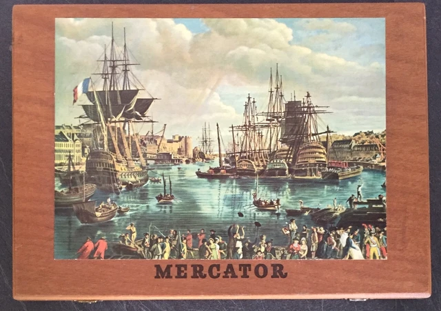 GRANDE BOITE À cigares ancienne en bois MERCATOR avec 120 bagues de cigare(Bb/8) EUR 10,00 ...