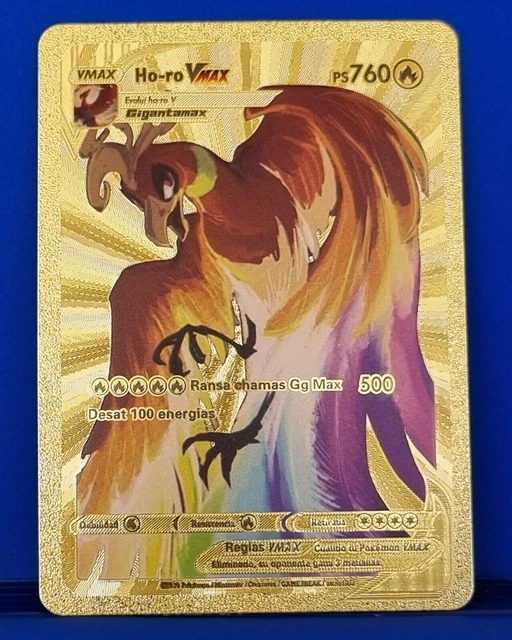 CARTE POKÉMON LETTRE Espagnol Ho-ro Vmax Couleur Or Doré EUR 4,90 ...