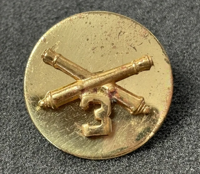 WWII ARMY FIELD Artillery 3rd Battalion Type III Collar Disc Insignia ...