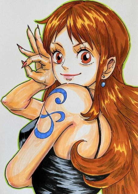 NAMI,ONE PIECE,FAN ART,DRAWING,MARKERS,COMICS,MANGA £35.00 - PicClick UK