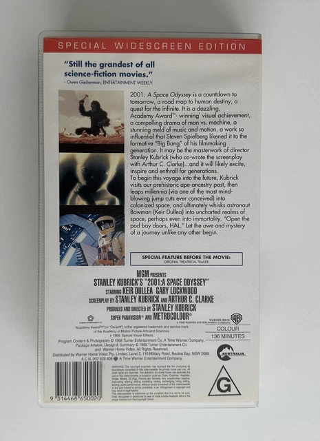 2001 - A Space Odyssey (Widescreen) [VHS] Warner Video Tape Stanley ...