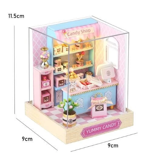 NEW BEAUTIFUL DIY Miniature Candy Sweet Shop Dollhouse Kit £15.00 ...