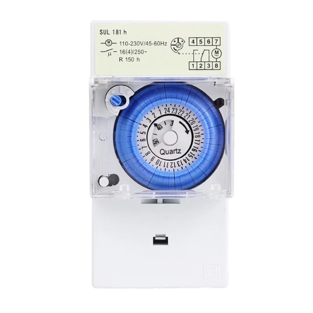 24 HOURS TIME Switch Relay DC12V 16A Electrical Programmable Timer Din ...