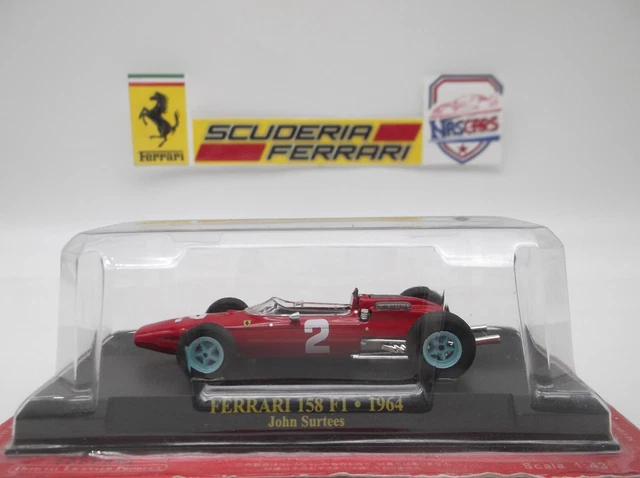 1/43 CHAMPION DU Monde de F1 1964 Ferrari 158 F1 #2 John Surtees IXO ...