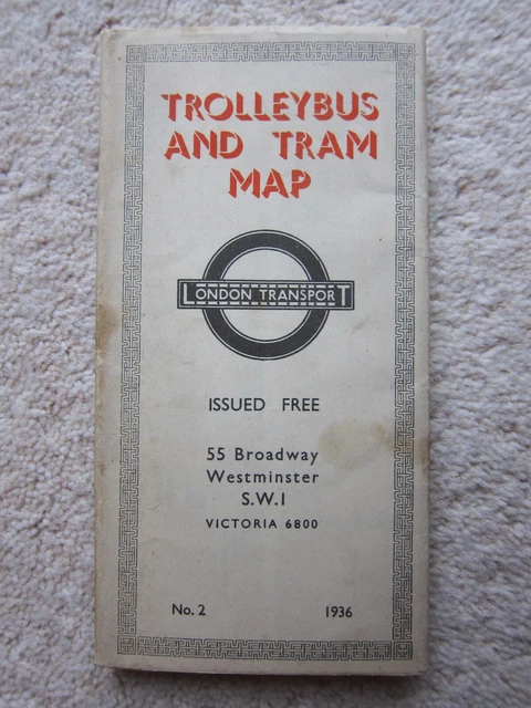 NUMBER 2 1936 Trolleybus and Tram Map, London Transport £10.99 ...