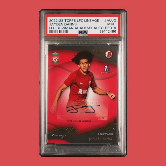 TOPPS 2022/23 LIVERPOOL Lineage Jayden Danns 1st Bowman Rookie Auto ...