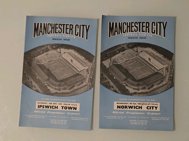 2 X MANCHESTER City 1964/65 Programmes Good Condition £1.13 - PicClick UK