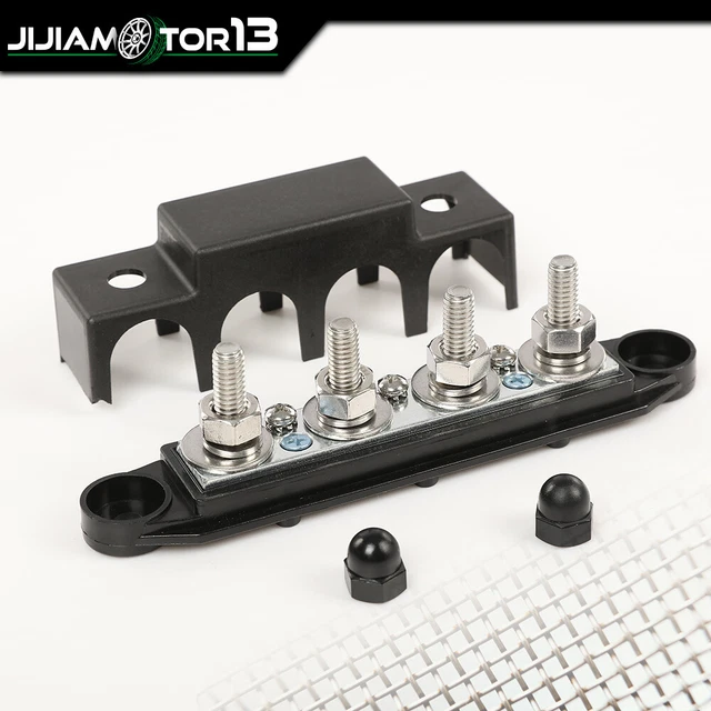 12V 250A 4 Post Busbar Bus Bar Power Distribution Block W/ Cover 5/16 ...