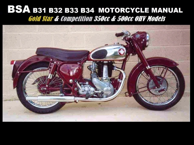 BSA B31 OPERATION MAINTENANCE MANUALs for B32 B33 B34 Motorcycle ...